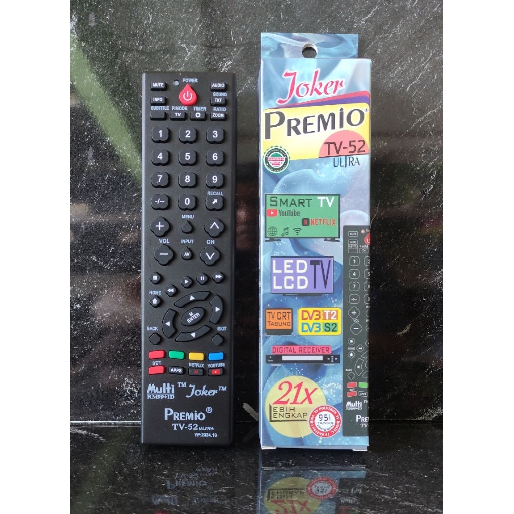 Jual Remot TV UNIVERSAL JOKER PREMIO TV-52 Remote LCD / LED / TABUNG ...