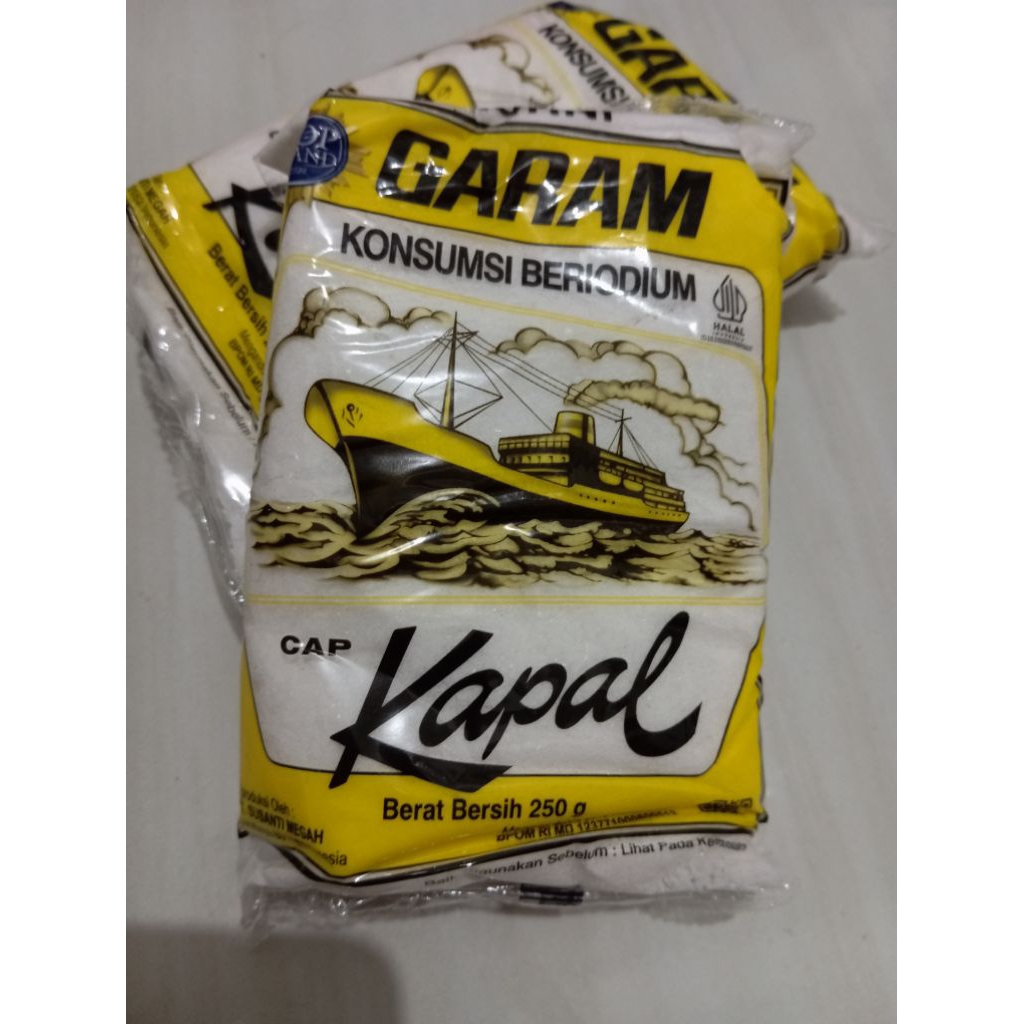 Jual GARAM CAP KAPAL 250 GRAM-PACK ISI 5 | Shopee Indonesia