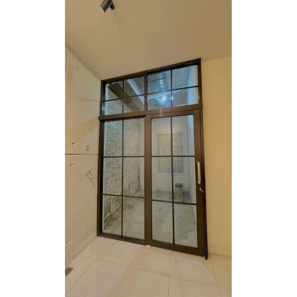Jual Pintu sliding satu daun dan satu kaca mati dengan kaca mati diatas ...