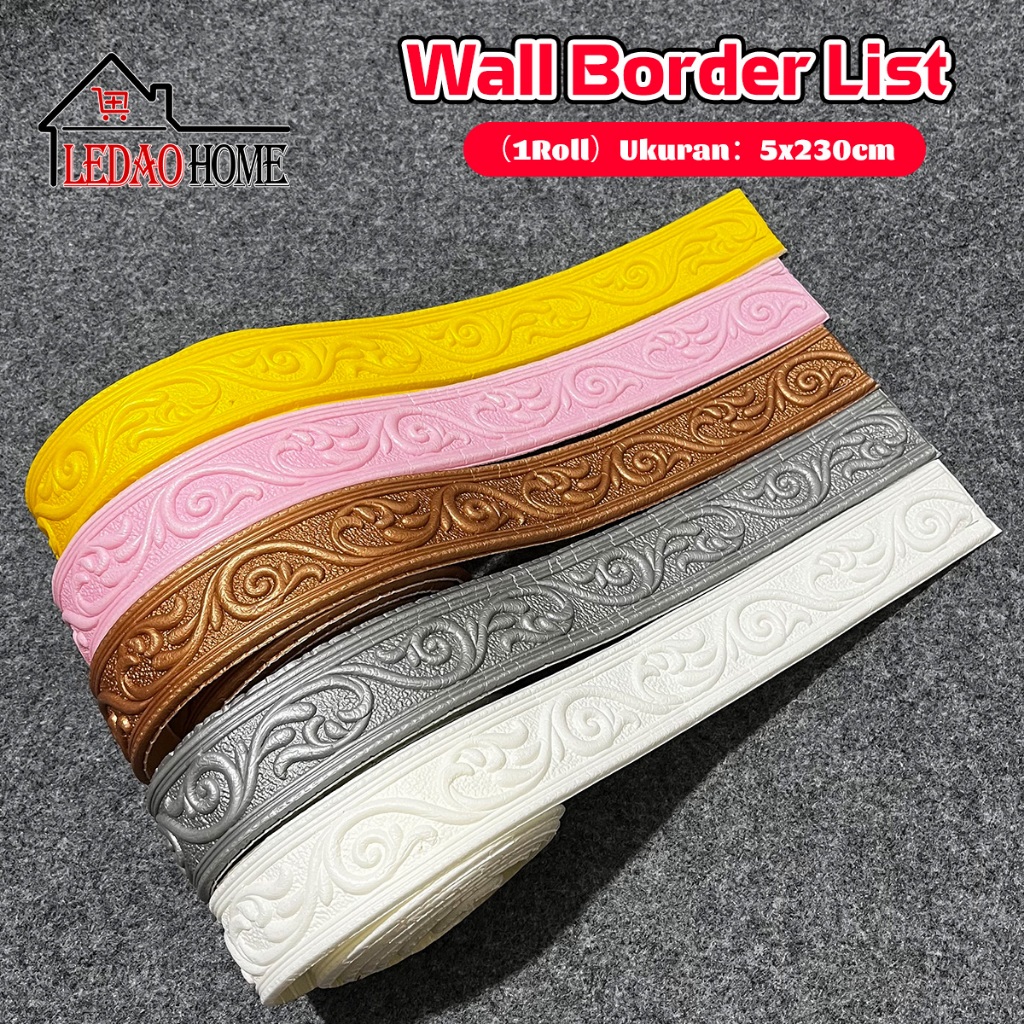 Jual LEDAOHOME List Dinding Foam 3D Stiker Wall Border List ukuran 5cm ...