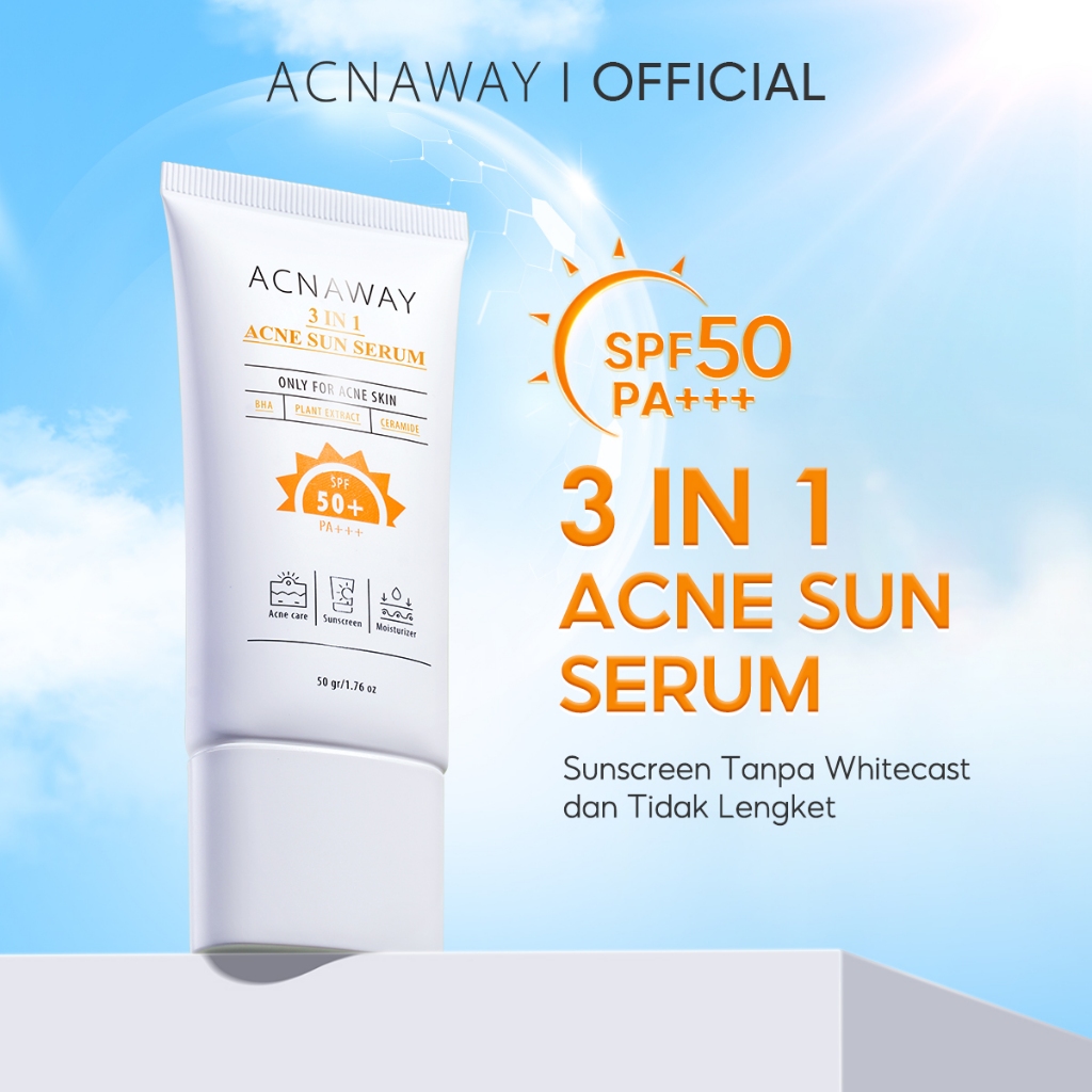 Jual ACNAWAY 3 in 1 Acne Sun Serum SPF 50+ PA+++ – Sunscreen Wajah untuk Kulit Berjerawat ...