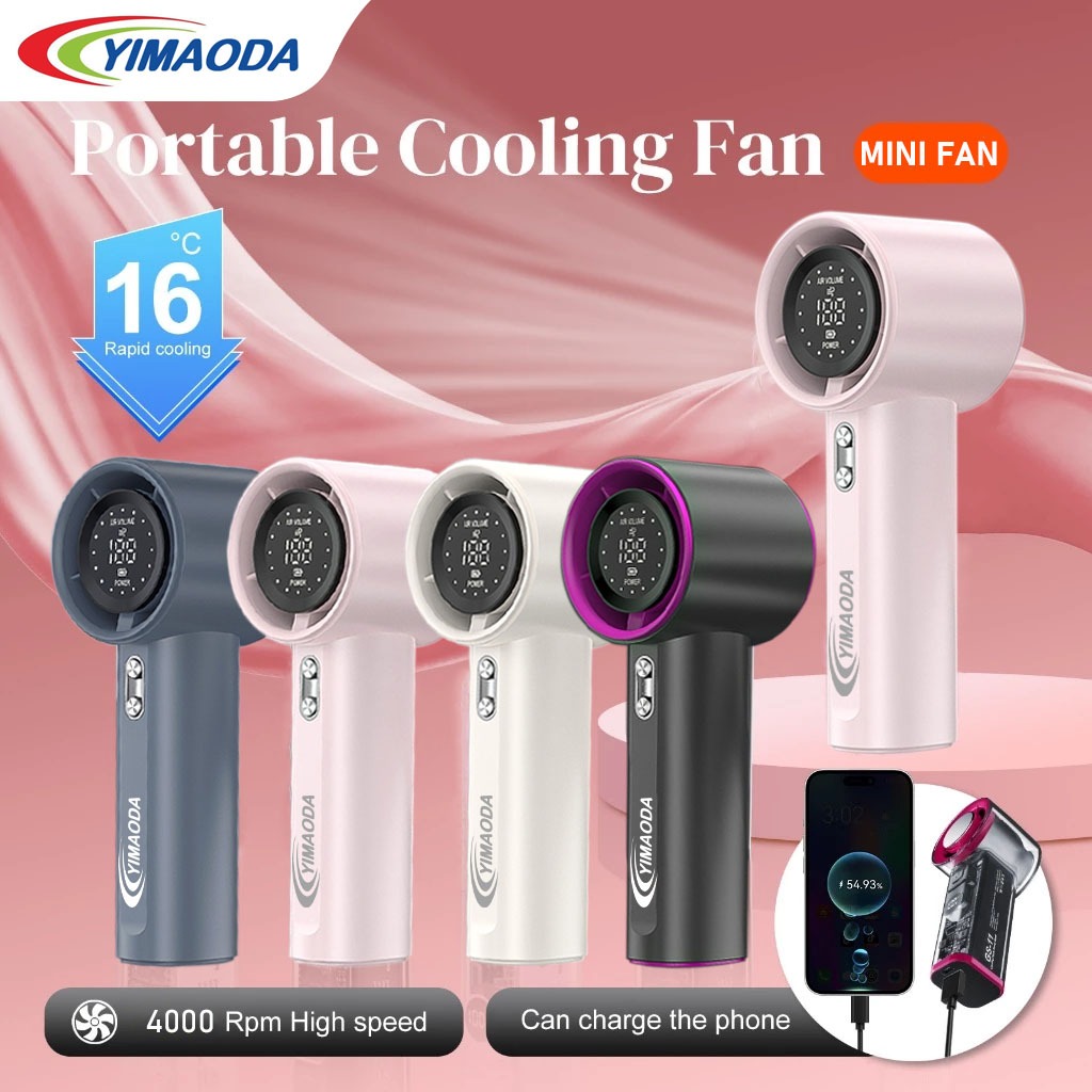 Jual YIMAODA Mini Kipas Wind 100 Speed Fan Digital Display Adjustable ...