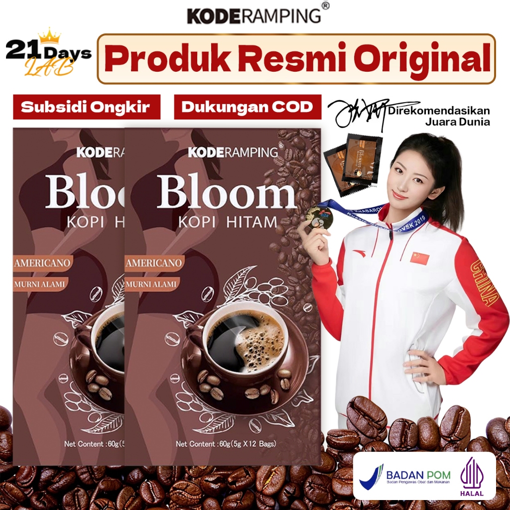 Jual 21Days KOPI BLOOM Kopi Hitam Arabika (12 Sachet/Box), Kopi Murni ...
