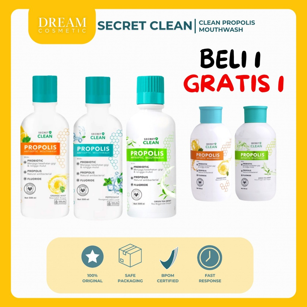 Jual SECRET CLEAN PROPOLIS MOUTHWASH ANTISEPTIC ALL VARIAN - ORIGINAL ...