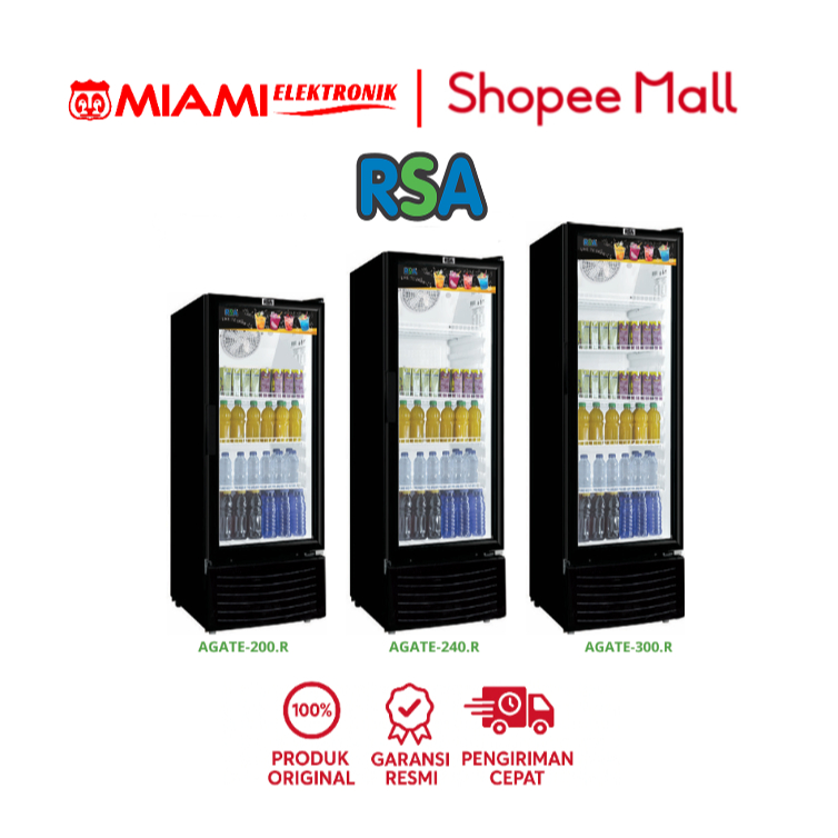 Jual RSA AGATE-300R / AGATE300R Showcase Chiller Display Cooler 5 Rak ...