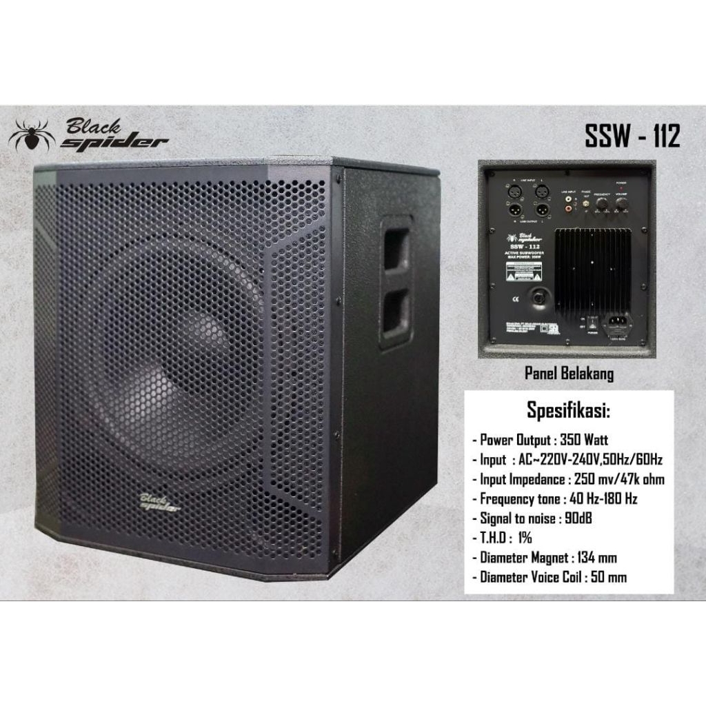 Jual Speaker Aktif Subwoofer 12 inch Black Spider SSW 112 | Shopee ...