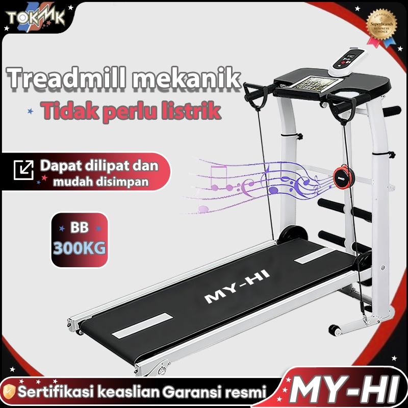 Jual 【TOK MK】MY-HI treadmill manual tanpa listrik Lipat Incline ...