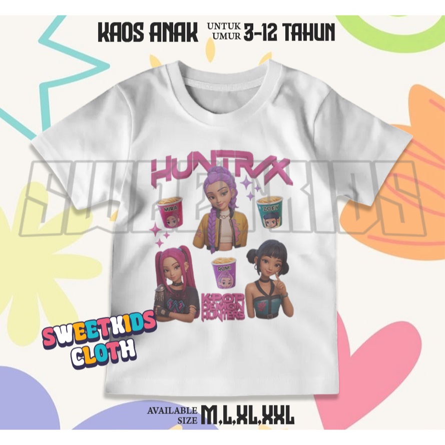 Jual Kaos Anak Huntrix Kpop Demon Hunters Rameyon / Atasan Baju Anak ...