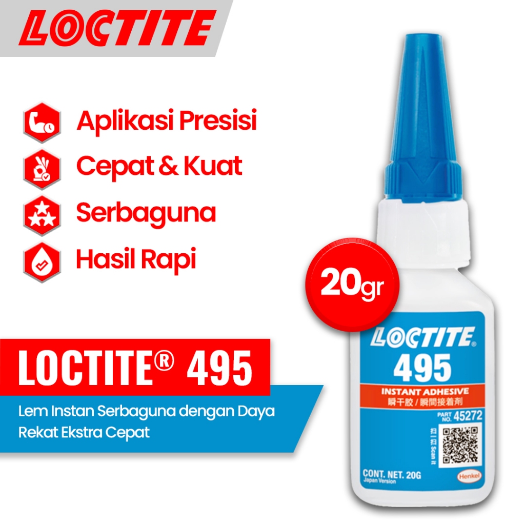 Jual LOCTITE 495 INSTANT ADHESIVE 20G - LEM SERBAGUNA | Shopee Indonesia