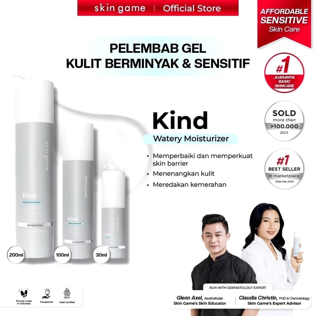 Jual SKIN GAME KIND WATERY MOISTURIZER 100 ML - PELEMBAB WAJAH UNTUK ...
