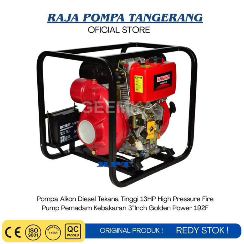 Jual Pompa Alkon Diesel Tekana Tinggi 9HP High Pressure Fire Pump ...