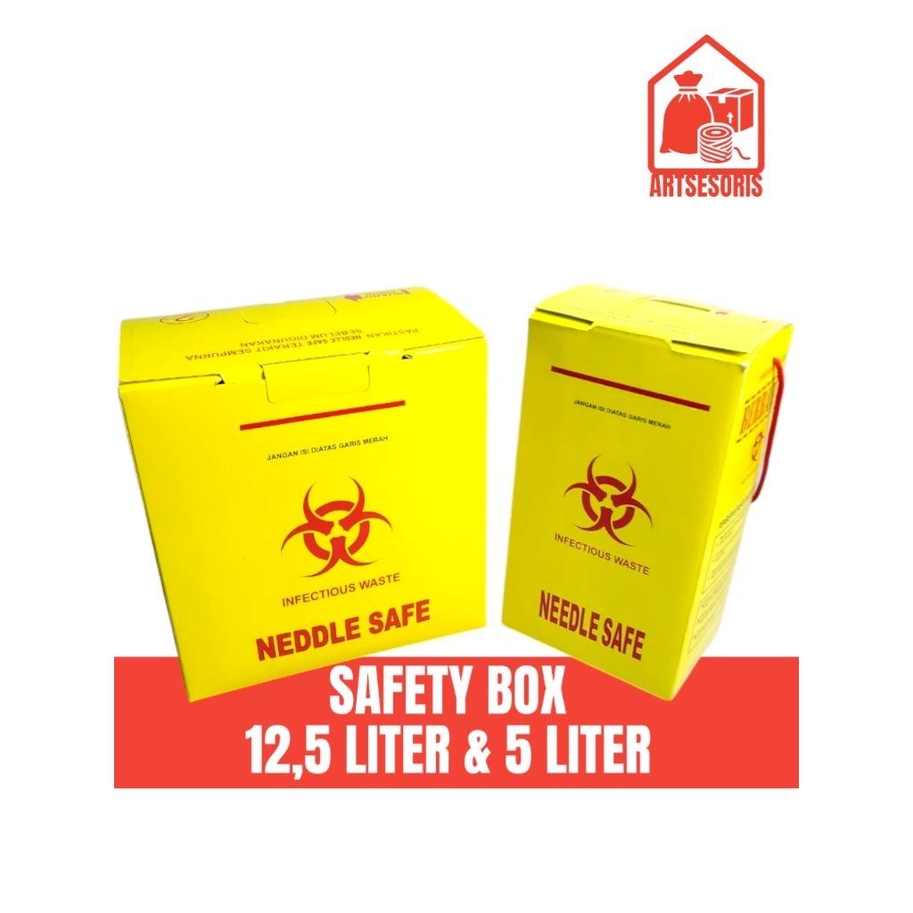 Jual SAFETY BOX WADAH LIMBAH MEDIS 12,5 LITER & 5 LITER sampah limbah ...