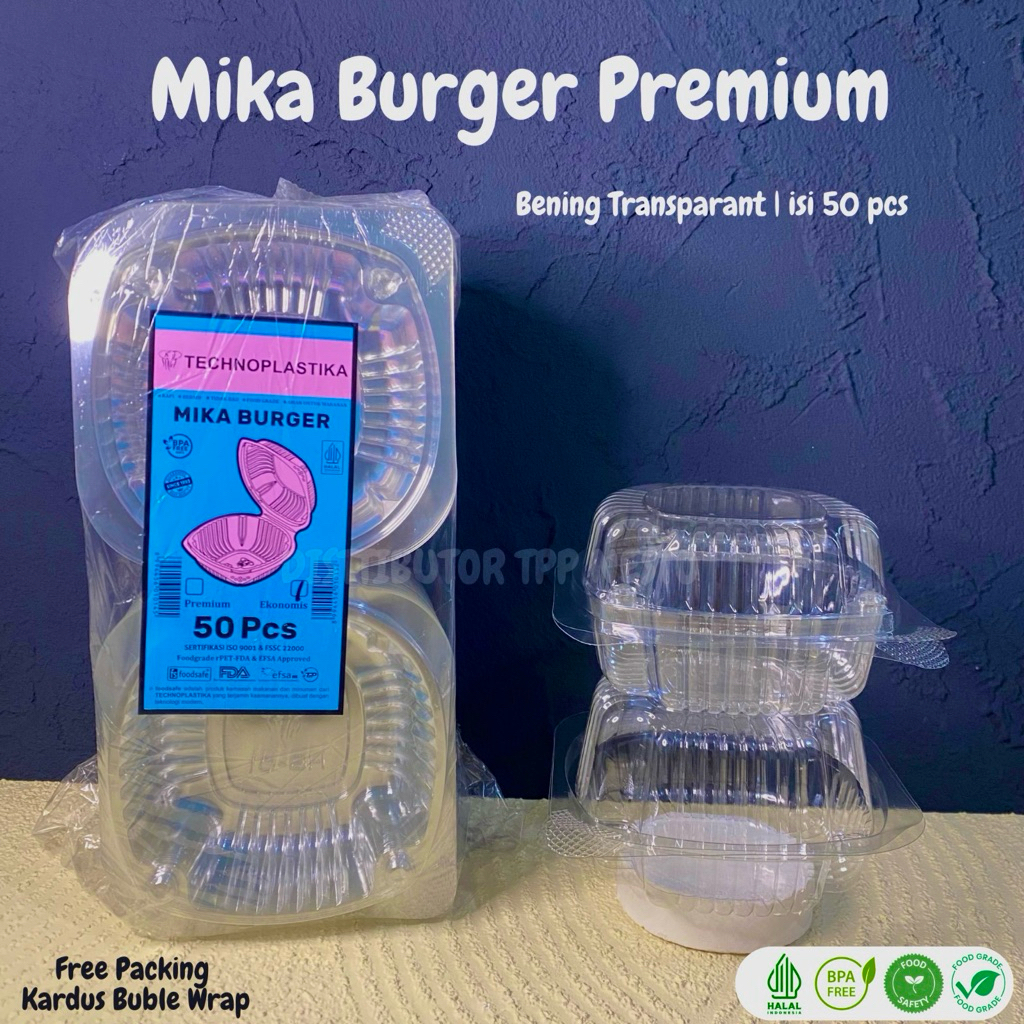 Jual (50PCS) Mika Burger Bening Transparan | Tempat Burger | Tray ...