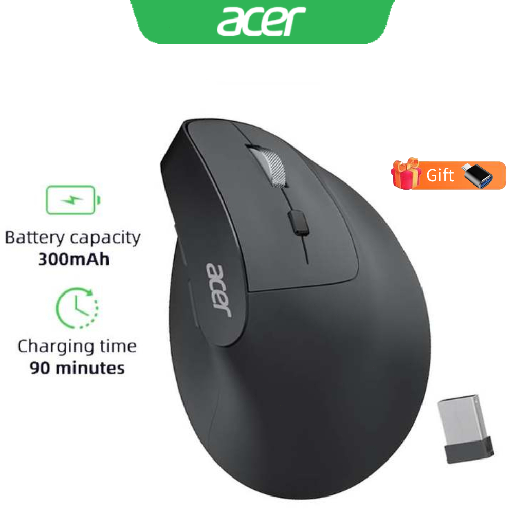 Jual Acer【COD】Wireless Bluetooth Vertikal Mouse 2.4Ghz 1600 DPI three ...