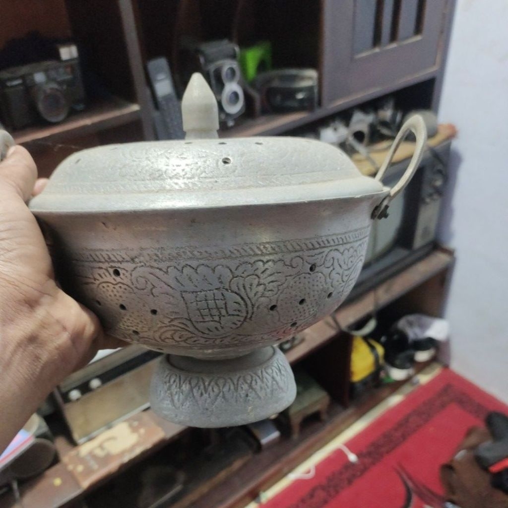 Jual tempat nasi jadul ukir bahan perak bakar | Shopee Indonesia