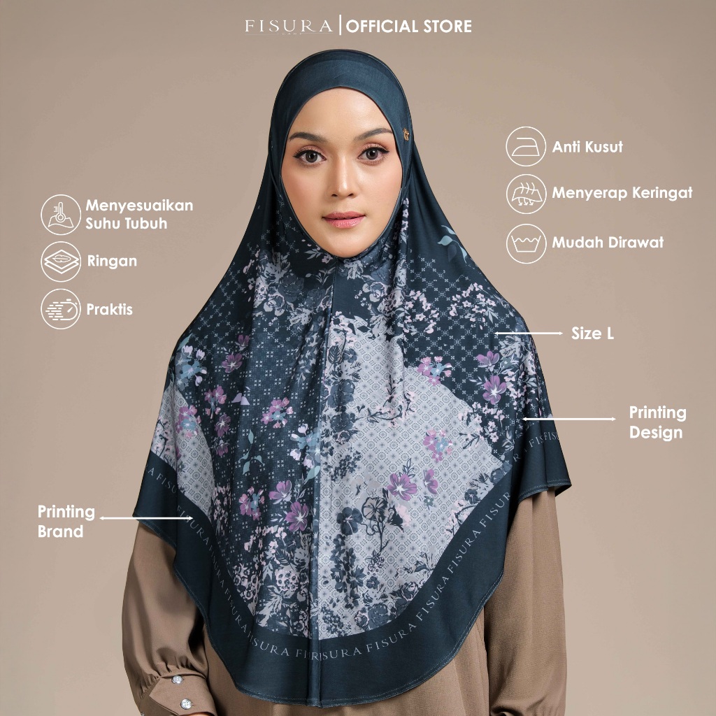 Jual Fisura Scarf - Khimar Jersey Jannah Instan L ( Hijab Bergo Bahan ...