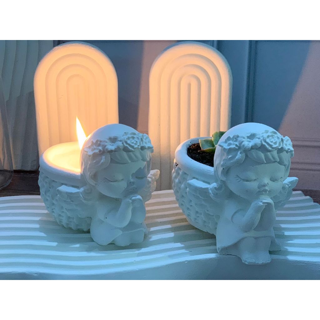 Jual Pajangan Angel Putih Estetik – Vas Mini / Lilin / Tanaman Hias ...