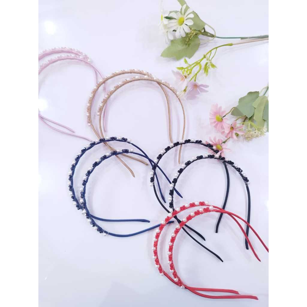 Jual "Bando Rambut Korean Look – Headband Mutiara & Kristal Premium ...