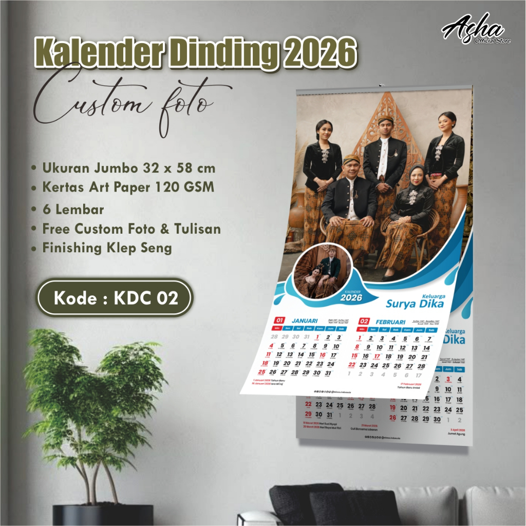Jual CETAK KALENDER DINDING CUSTOM FOTO KELUARGA - KALENDER TERBARU ...