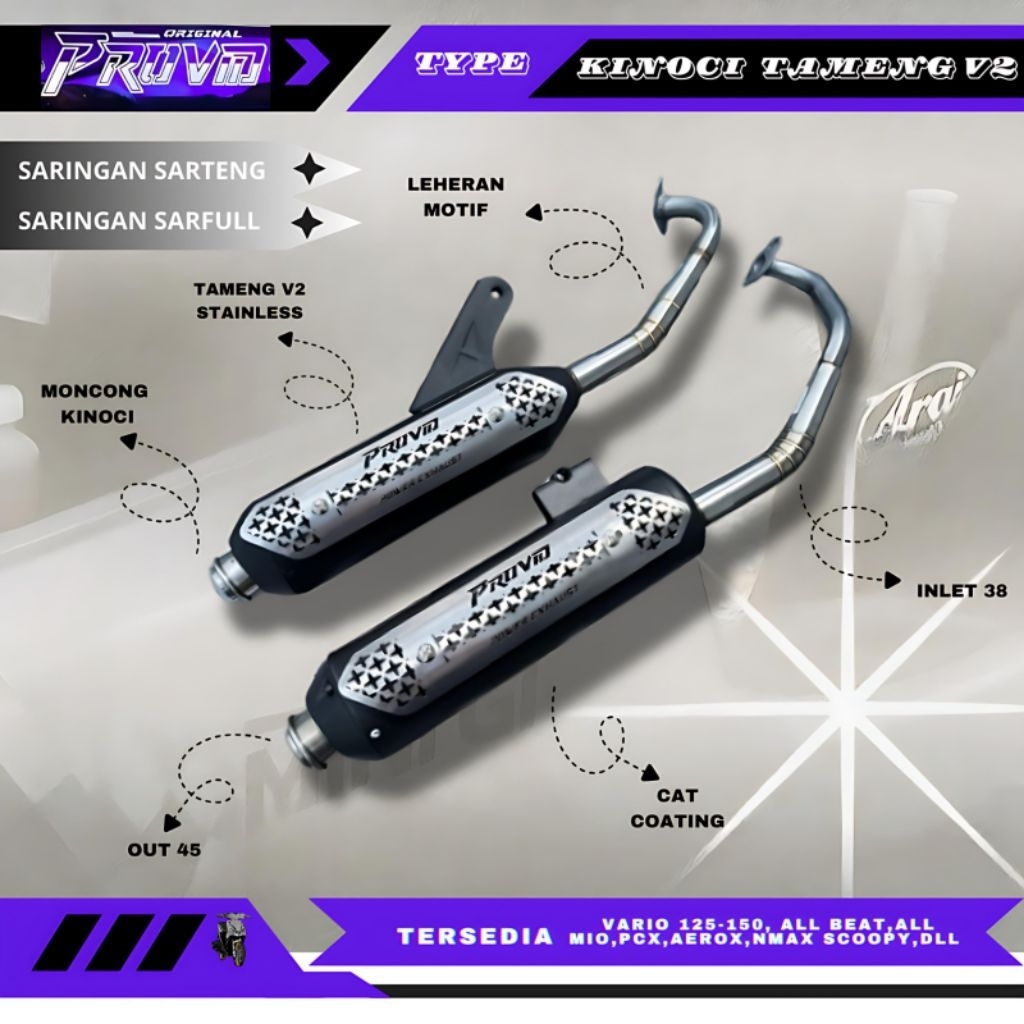 Jual KNALPOT ORIGINAL PROVID MONCONG KENOCI INLET 38 OUT 45 TAMENG ...