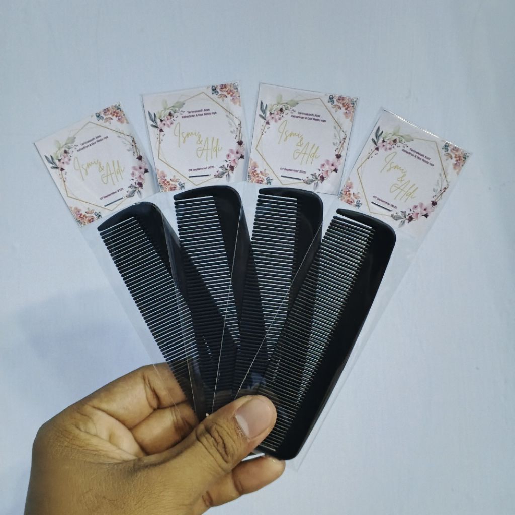 Jual Souvenir sisir aesthetic Full Hitam/ souvenir sisir murah ...
