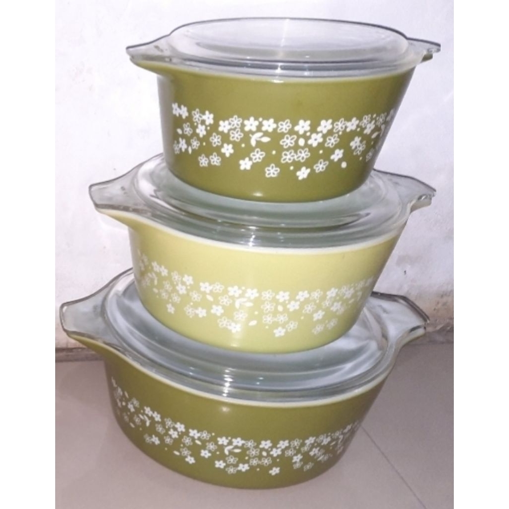 Jual #mangkok bunga #hijau crystal #pyrex usa lama #vintage jadul # ...