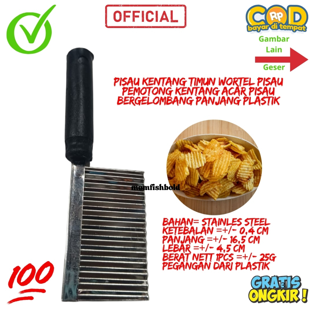 Jual Pisau Kentang Potong Model Gelombang Timun Wortel Pisau Acar ...