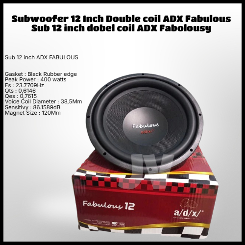Jual Subwoofer 12 Inch Double coil ADX Fabulous Sub 12 inch dobel coil ...