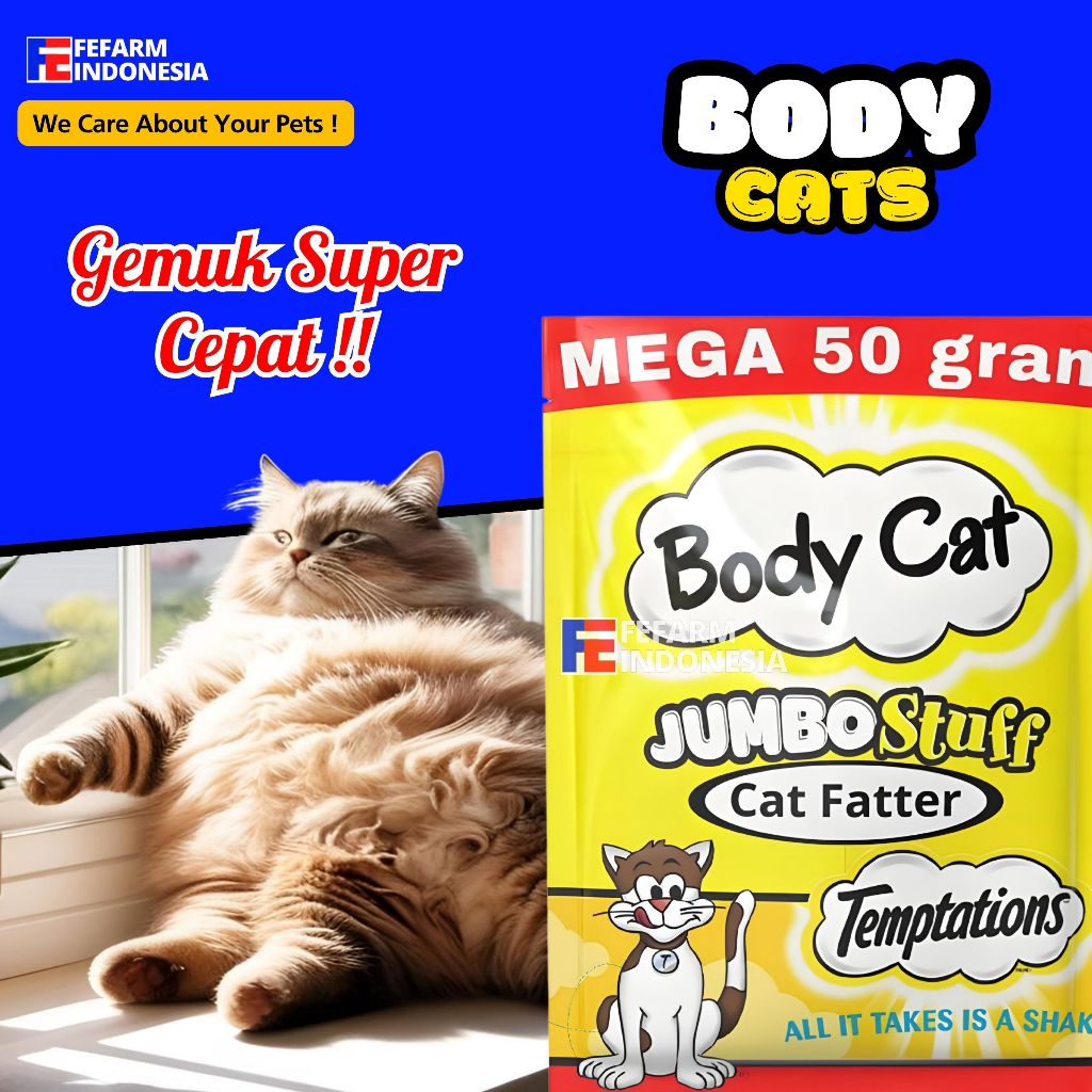 Jual BODYCAT Penggemuk kucing body fat 50gr FEFARM | Shopee Indonesia