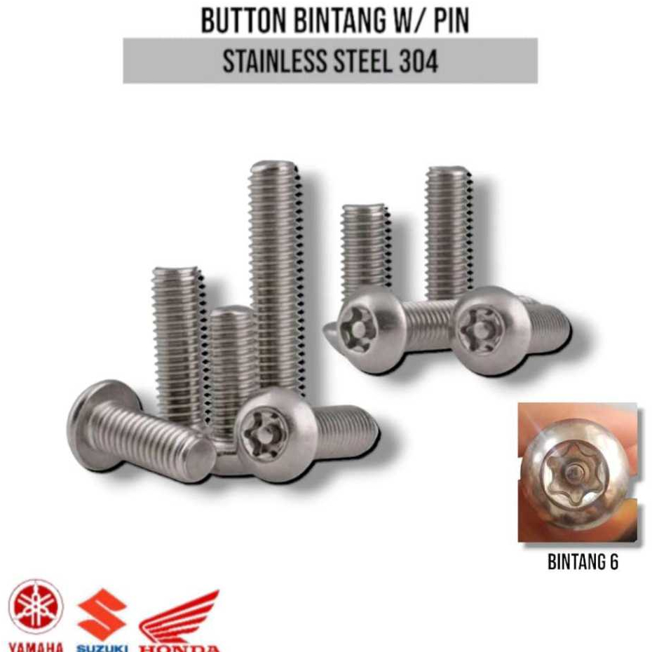 Jual (1PCS) BAUT Button torq M6 x 20 / M6 x 25 / M6 x 30 / M6 x 35 / M6 ...