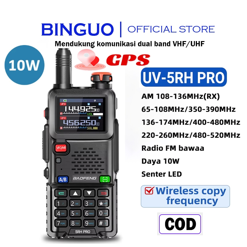 Jual HT BF 5RH PRO Walkie Talkie Jarak Jauh 25KM IP67 Tahan air dan tahan debu Transceiver Dual ...