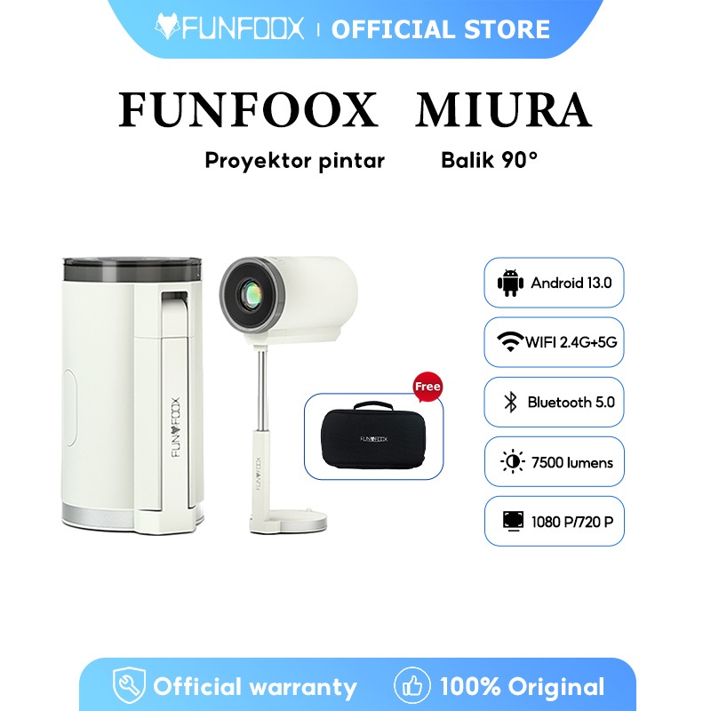 Jual NEW FUNFOOX MIURA Proyektor Mini Android 4K Full HD TV 13.0 ...
