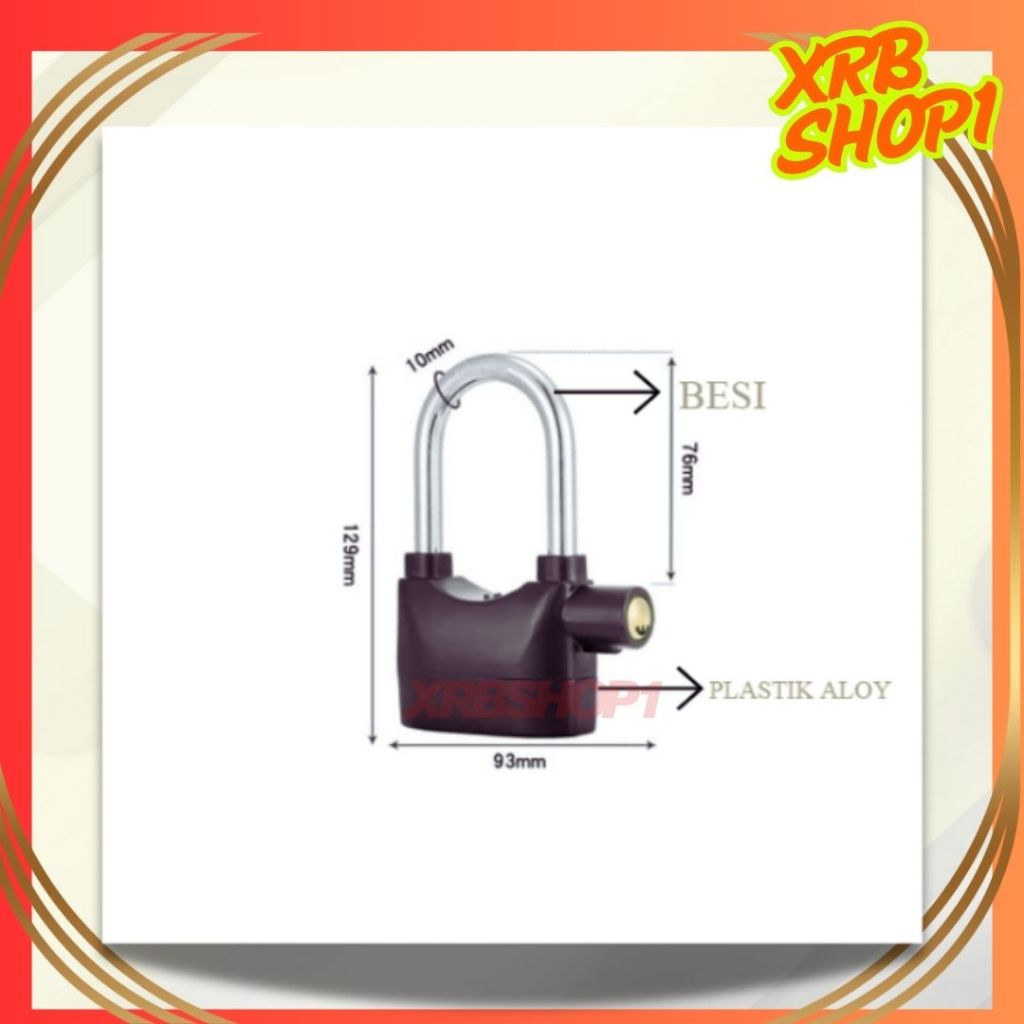 Jual Gembok Alarm Anti Maling Original Anti Pencuri Ring Panjang ...