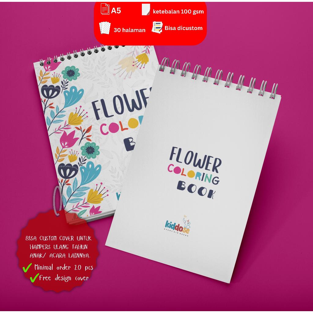 Jual BUKU MEWARNAI ANAK TEMA BUNGA FLOWER COLORING BOOK BUKU EDUKATIF ...