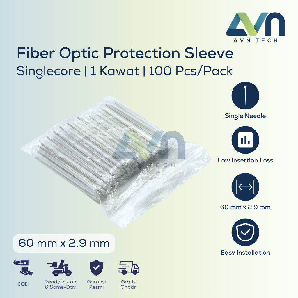 Jual (1 Pack Isi 100 Pcs) Protection Sleeve Fiber Optic FO 1 Kawat ...