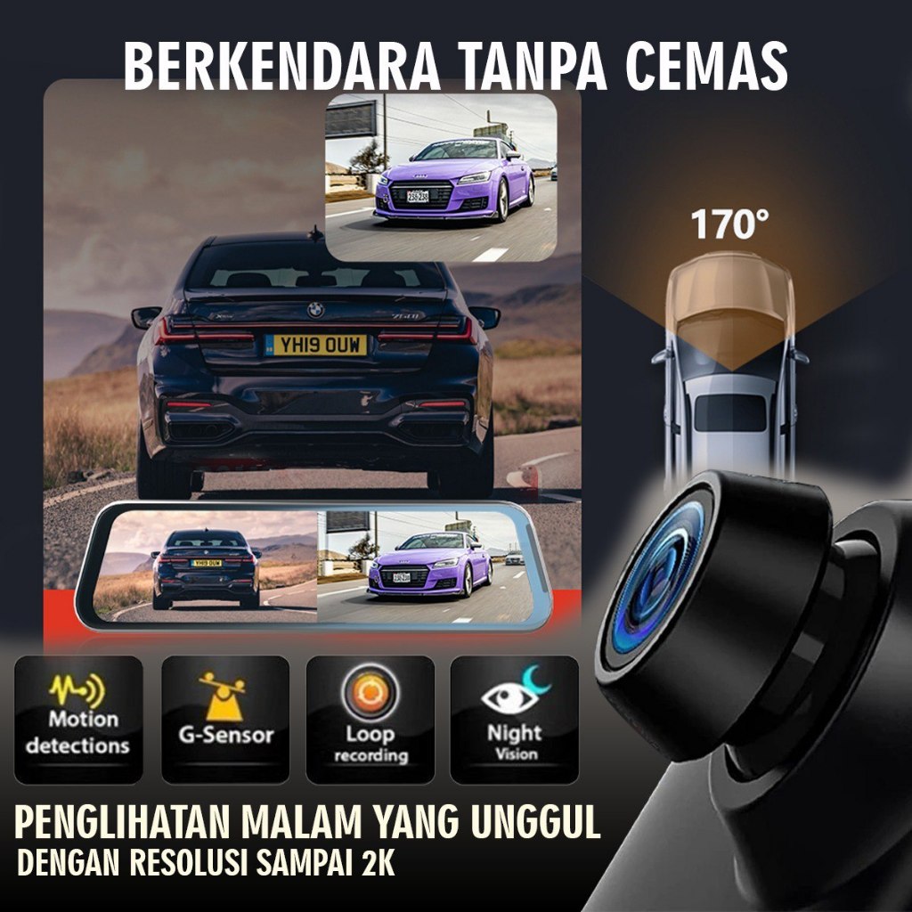 Jual Luxury Dashcam Mobil 2K WIFI 10 Inch Layar Sentuh IPS Night Vision ...