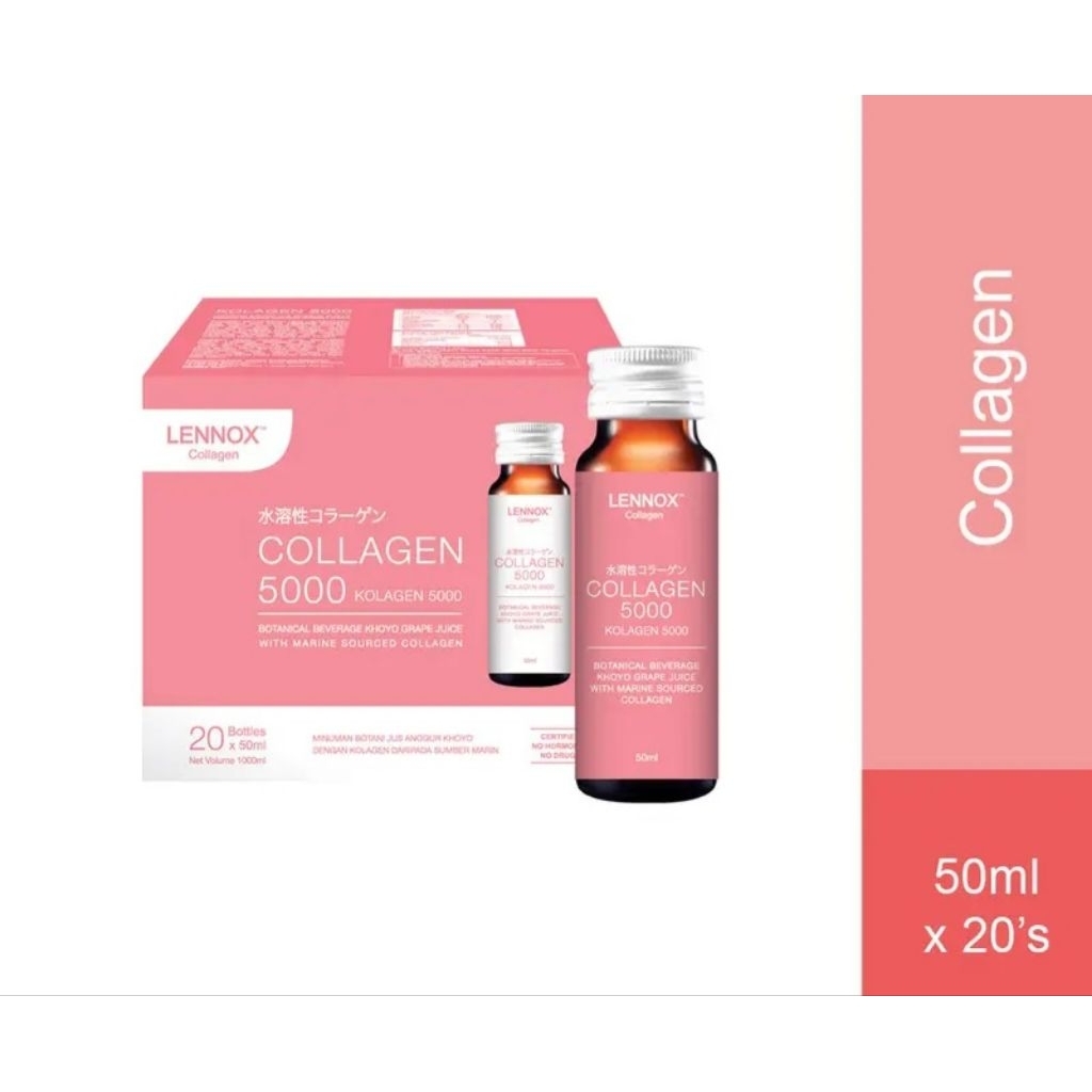 Jual LENNOX COLLAGEN 5000 MG ISI 20 BOTOL KOLAGEN ORIGINAL | Shopee ...
