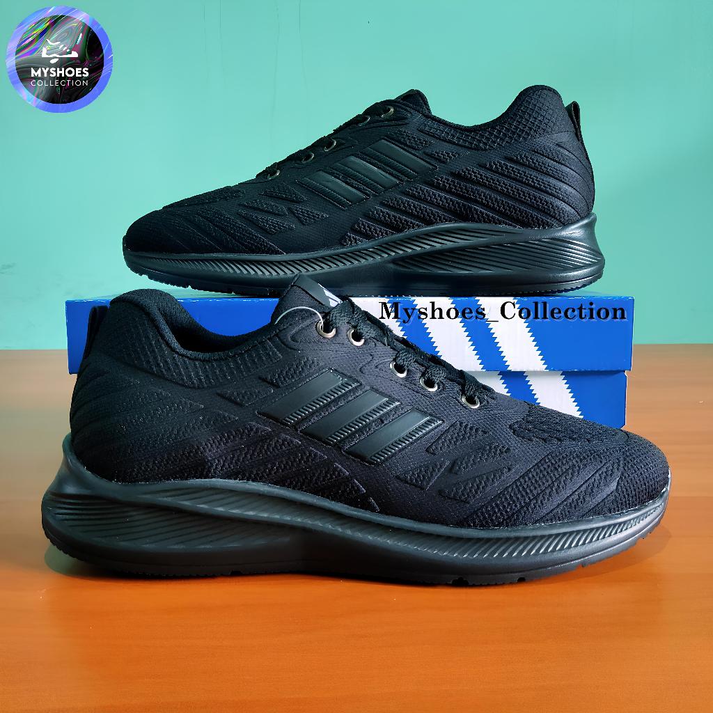 Jual Sepatu HItam Polos Pria Full Black Sekolah / Sepatu Sneakers ...