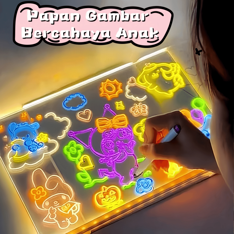 Jual Papan Lukis Anak/Diy Acrylic Board With Led/Papan Transparan ...