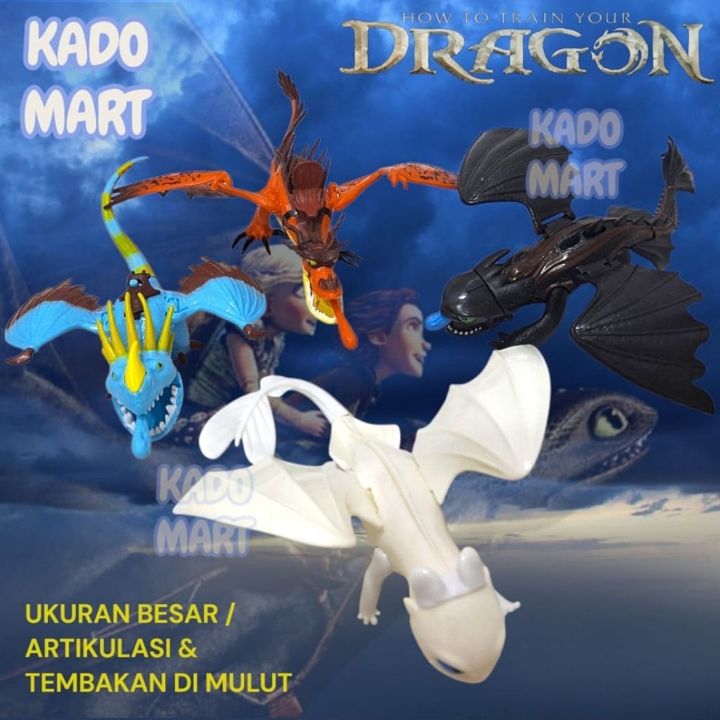 Jual Mainan Action Figur Toothless How To Train Your Dragon Flexi ...