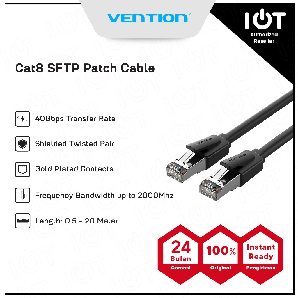 Jual Vention Cable Cat8 SFTP Gaming Ethernet Patch 10M 12M 20M - IKK ...