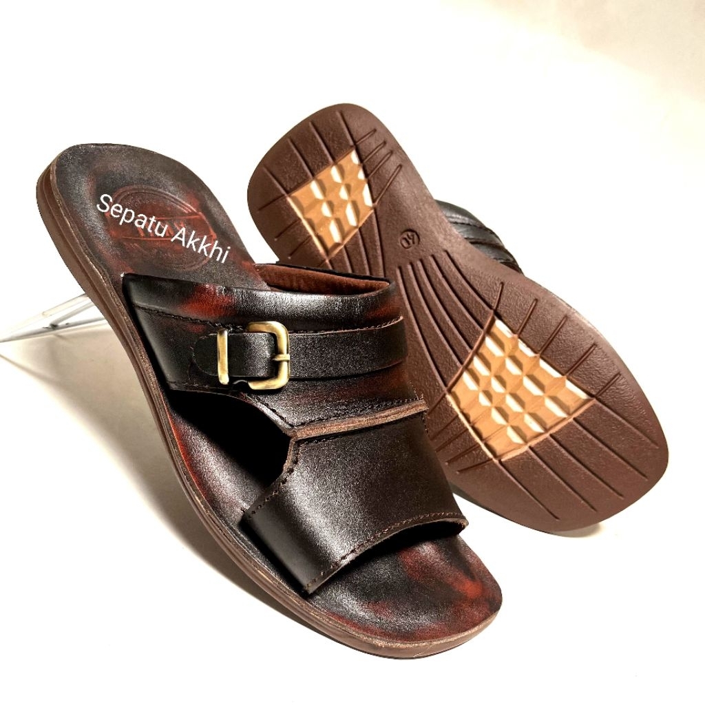 Jual Sandal Kulit Asli Pria Original Sendal Selop | Shopee Indonesia