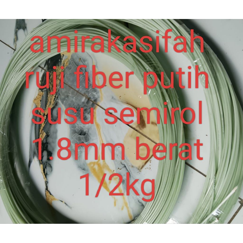 Jual ruji fiber putih susu semirol 1.8mm 2mm 22mm 2.5mm berat1/2kg ...