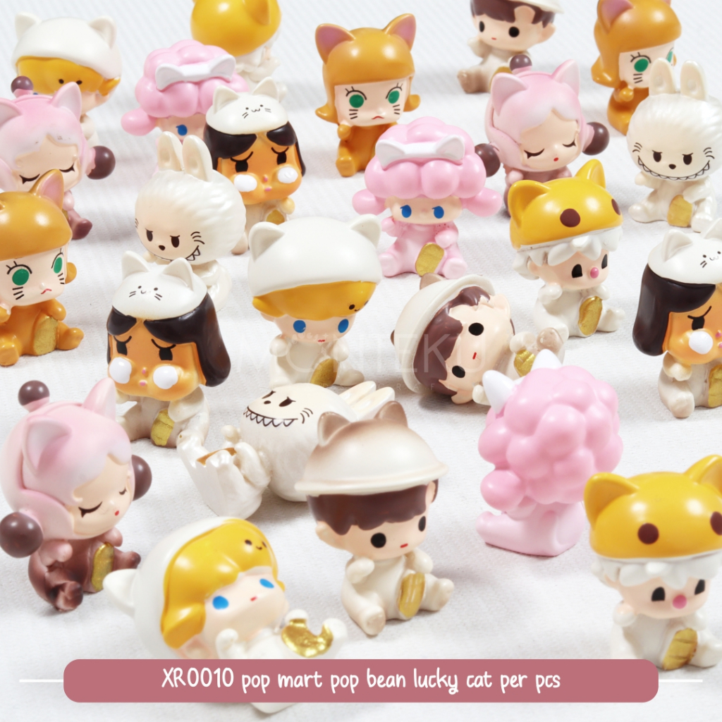 Jual Perpcs Popmart Popbean Luckycat Mini Figured Premium Bahan DIY ...