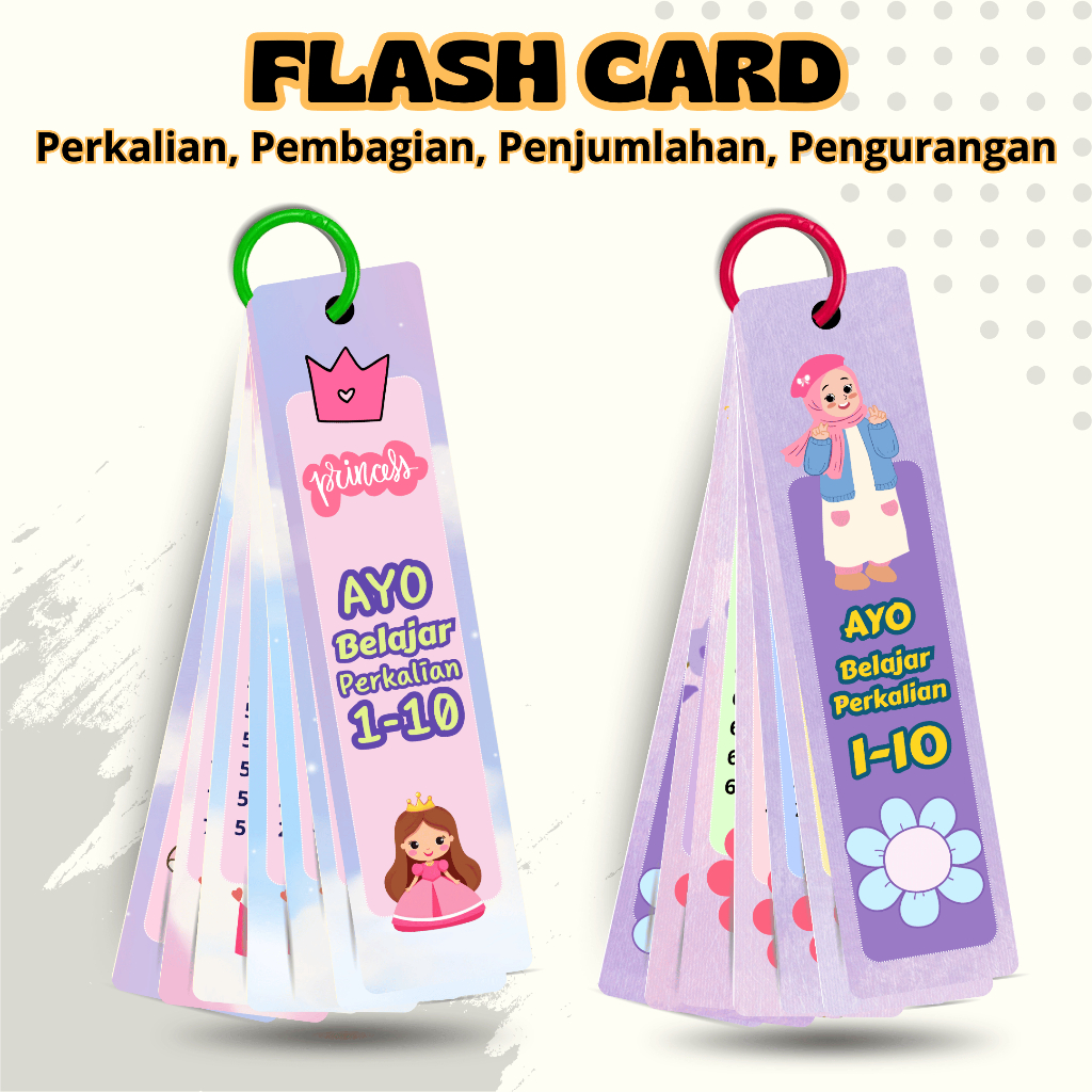 Jual 1 set Flash Card Matematika (Perkalian , Pembagian , Penjumlahan ...
