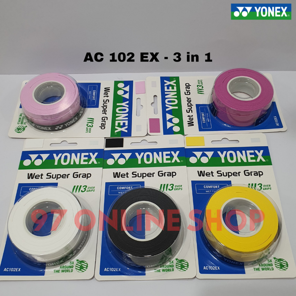 Jual YONEX Grip Karet AC 102 EX - 3 in 1 WET SUPER GRAP TAPE 100% ...