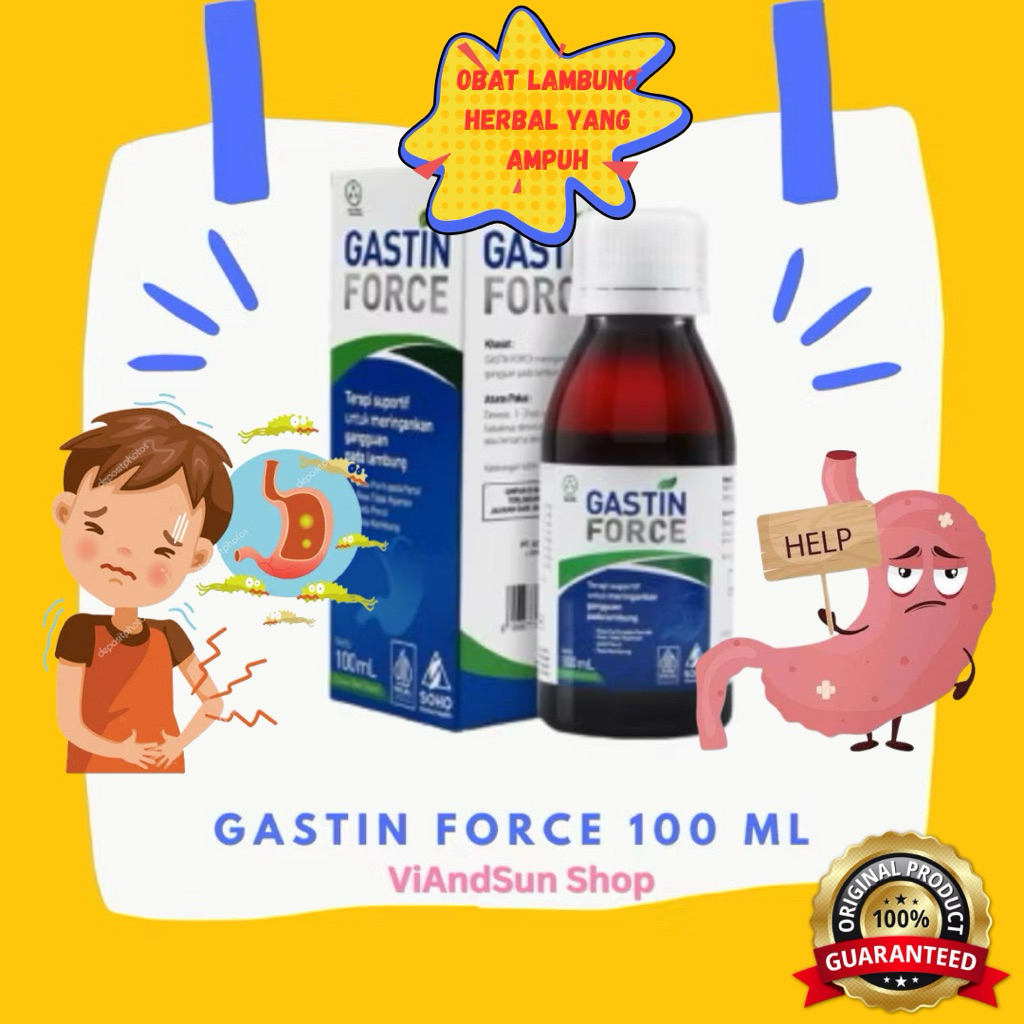 Jual Gastin Force Obat Lambung Herbal isi 100 Ml | Shopee Indonesia