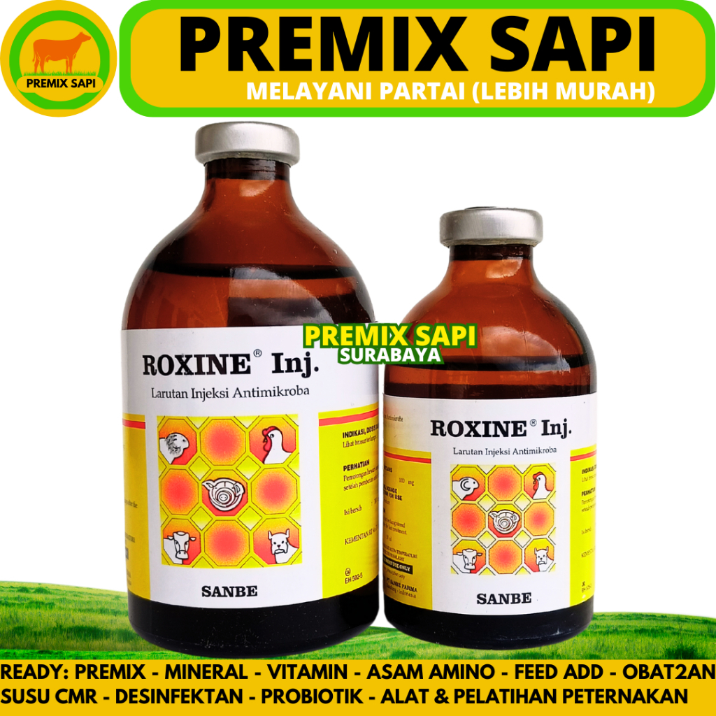 Jual ROXINE 100ML ROXINE 50ML - Obat Hewan Infeksi Pernafasan Ngorok ...