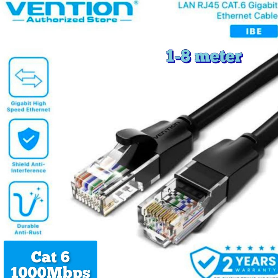 Jual VENTION Kabel LAN RJ45 Cat.6 Gigabit Ethernet IBE 1M - 8M | Shopee ...