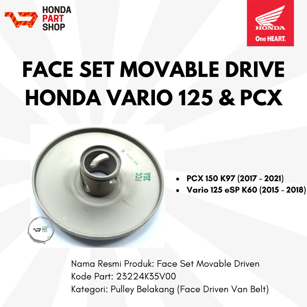 Jual 23224K35V00 Face Set Movable Drive Honda Vario 125 & PCX | Shopee ...
